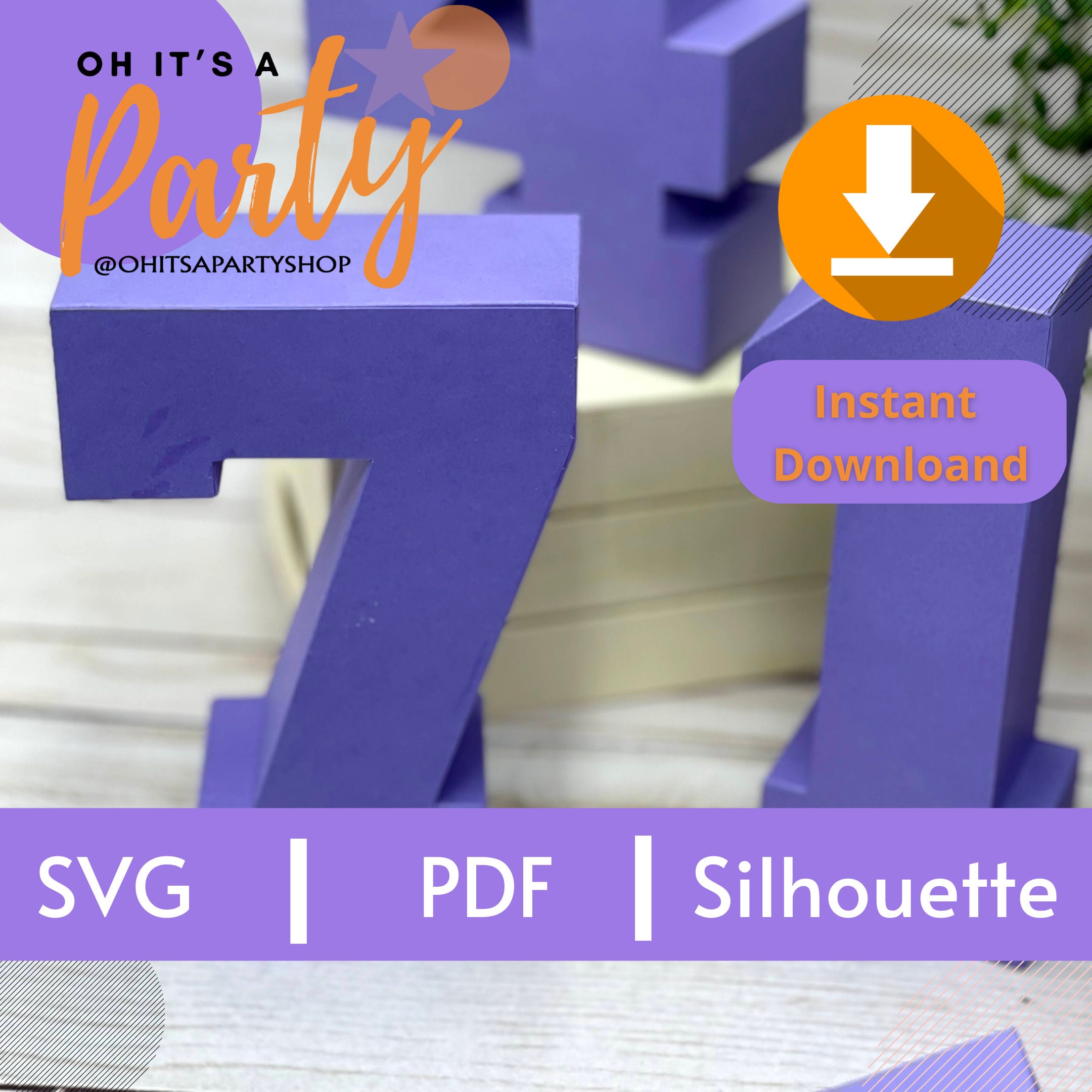 3D Numbers 0-9: DIY SVG Cut Files for Cricut, Silhouette (PDF) - Etsy