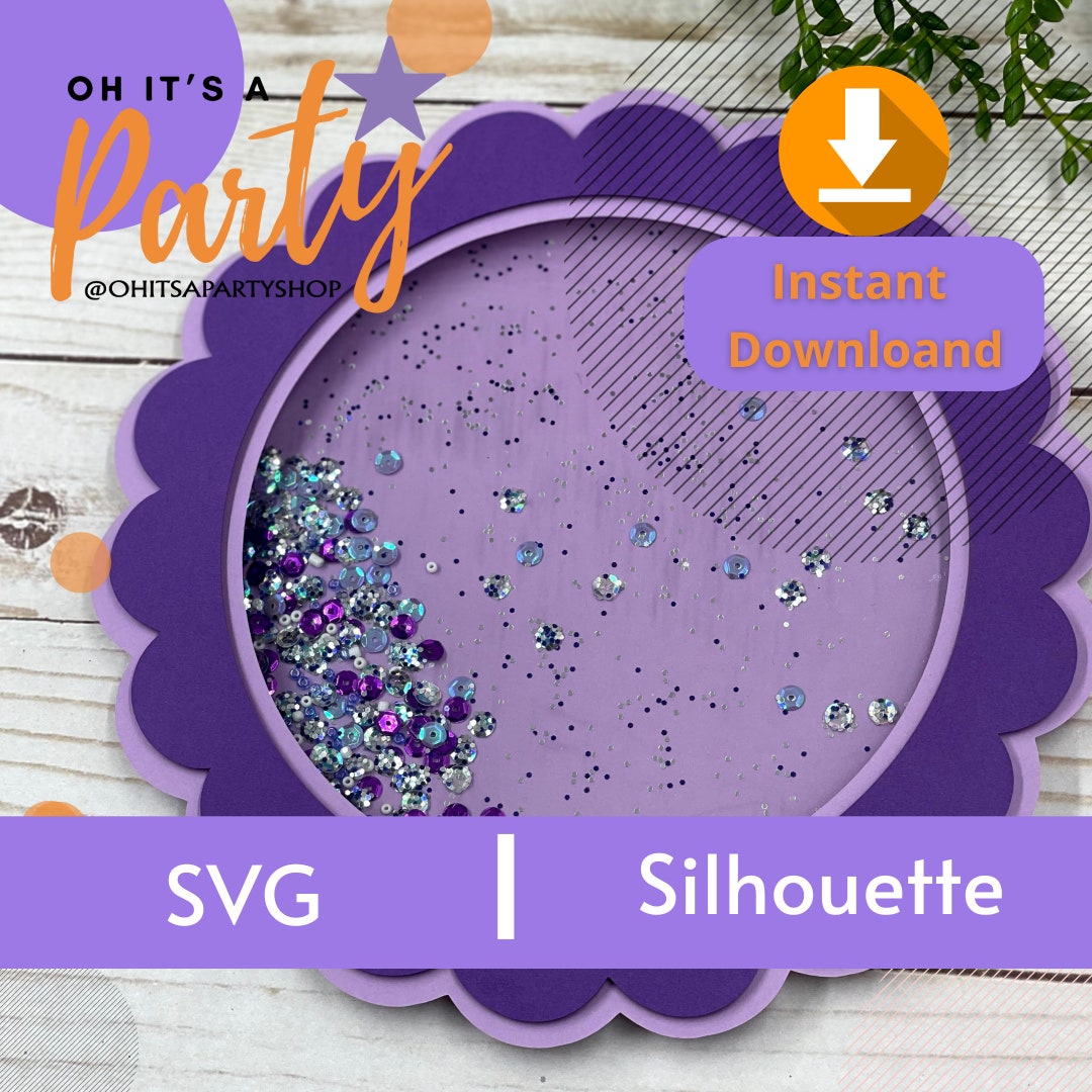 Shaker Cake Topper, Scalloped Cake Topper SVG With Stripe, Cutting ...