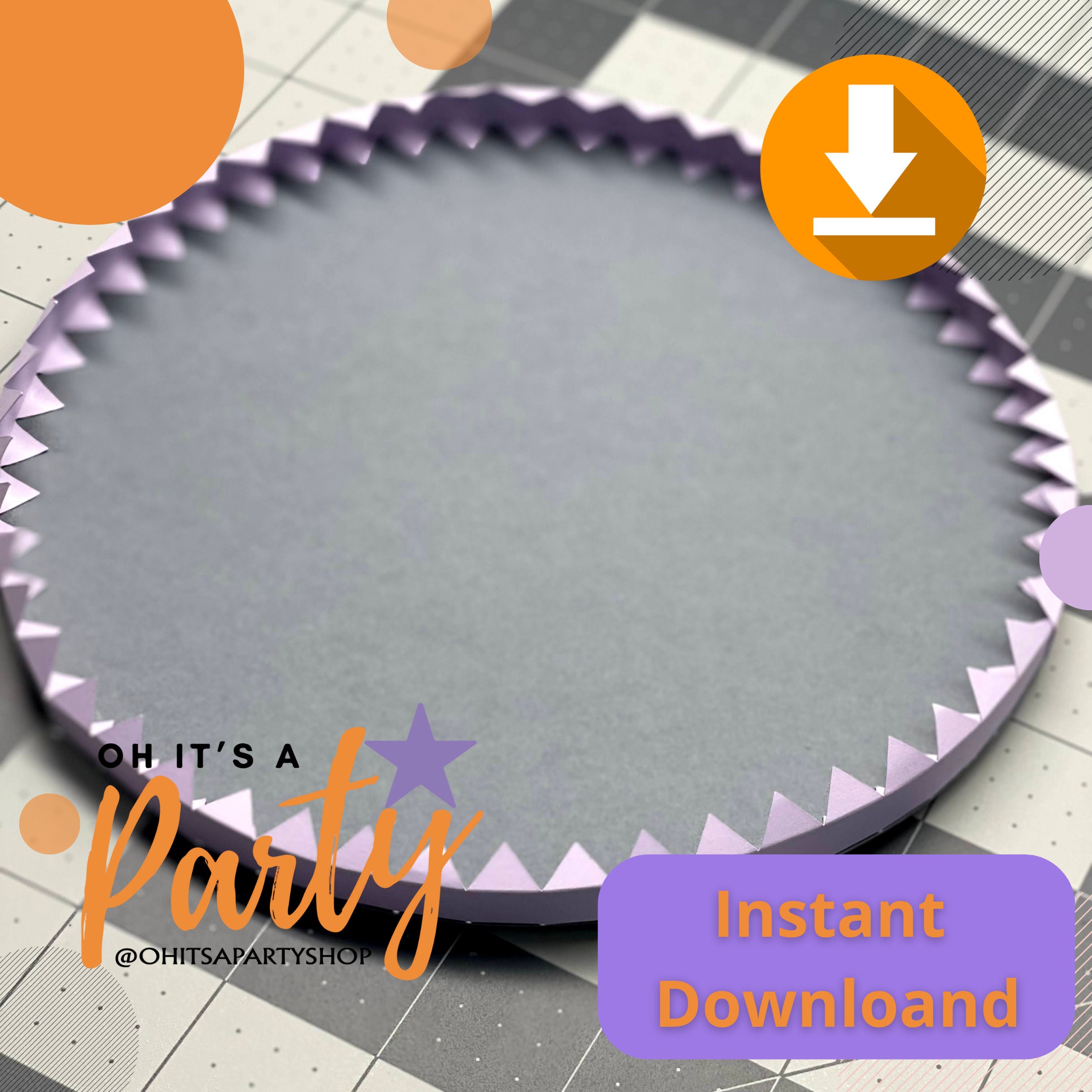 Shaker Cake Topper, Scalloped Cake Topper SVG With Stripe, Cutting ...