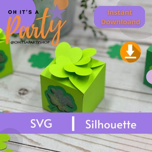 Colver Template Box, St Patrick's Day Box Svg, Gift Boxes Svg, Shamrock ...