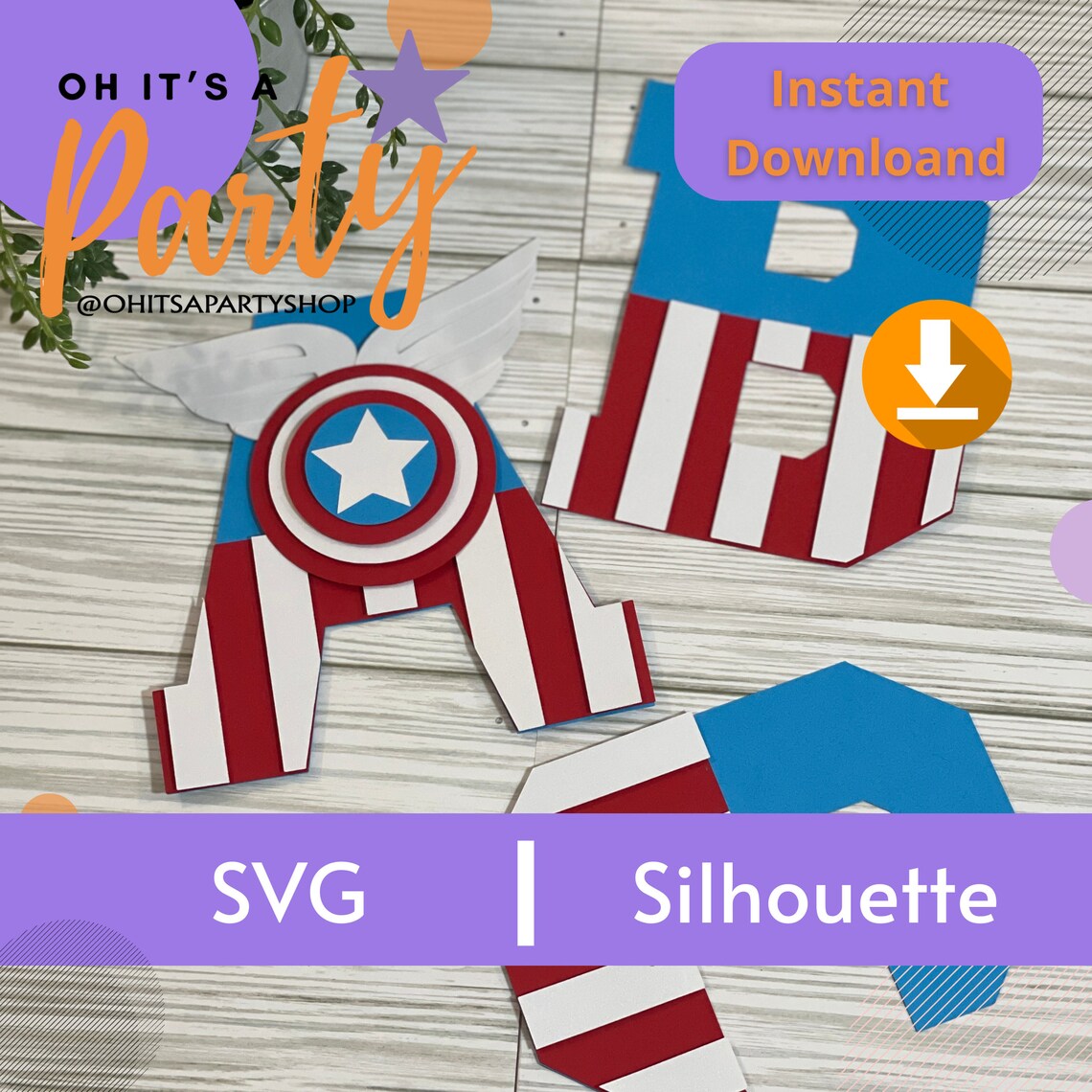 Captain America 3D Letters A-Z: SVG Cut File (digital Download) - Etsy
