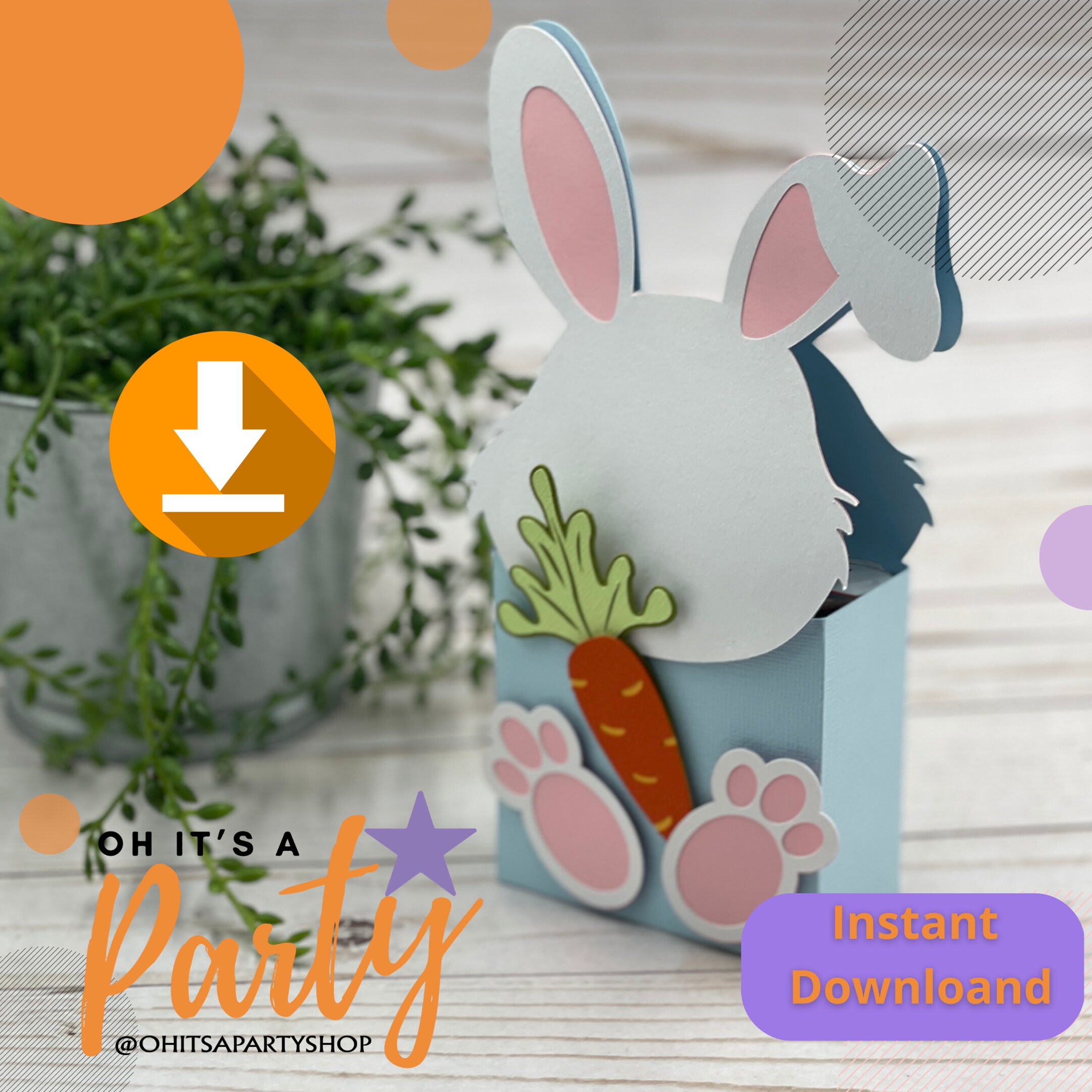 Easter Box SVG Template, Easter Favor Box SVG, Bag SVG, Cricut Cut ...