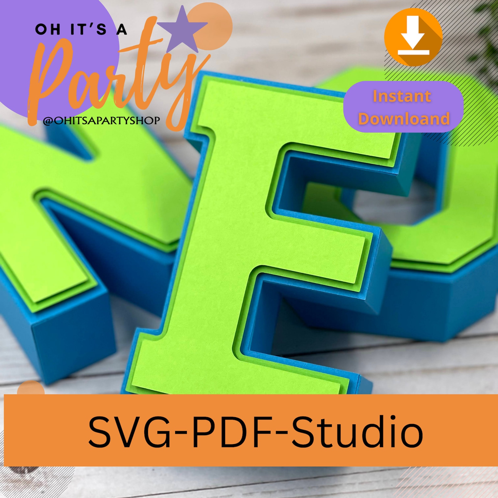 ONE 3d Letters Template, SVG, Layer Digital Files, Pdf Printable ...