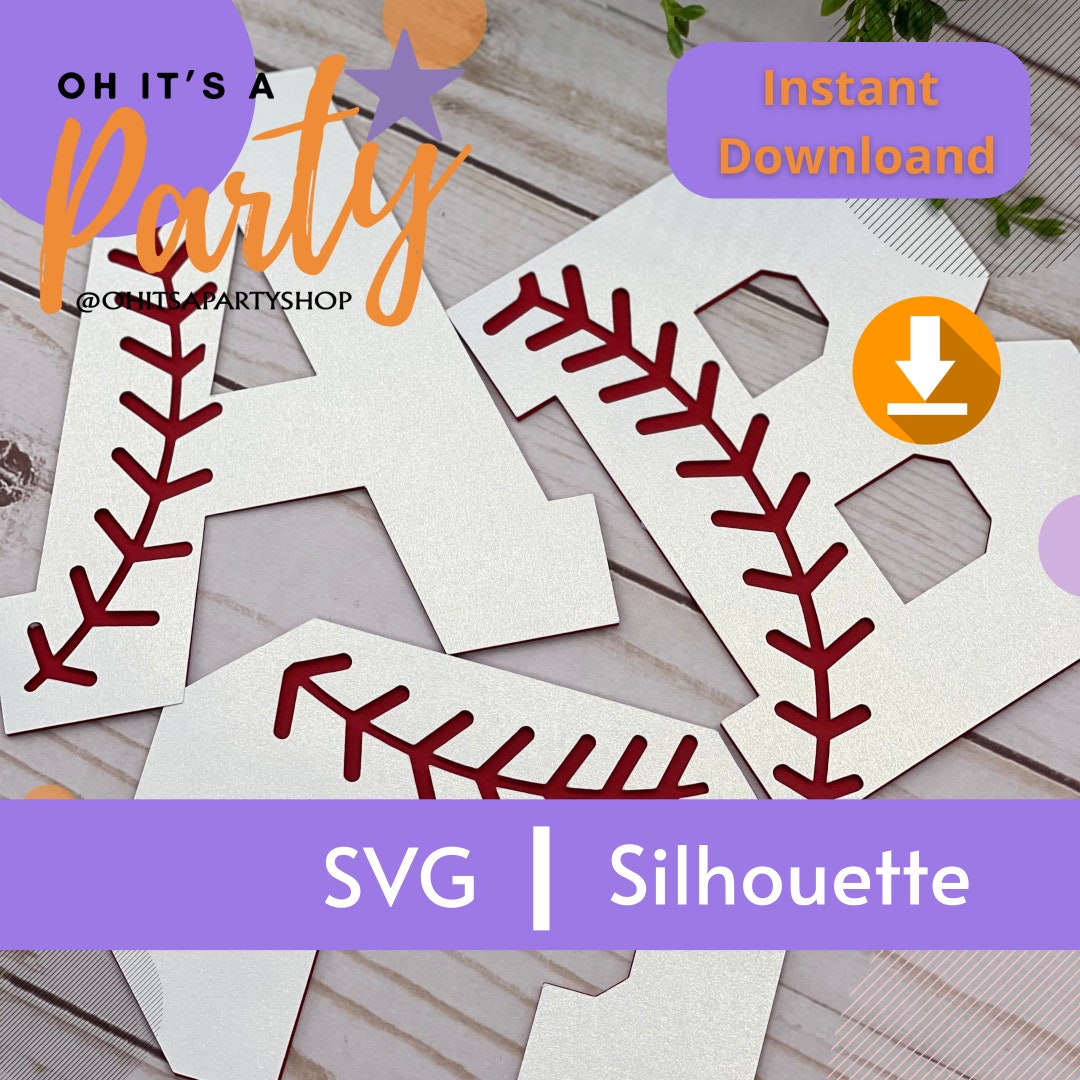 Baseball Layers for 3D Letters A to Z, Die Cut Template, SVG Layers for ...
