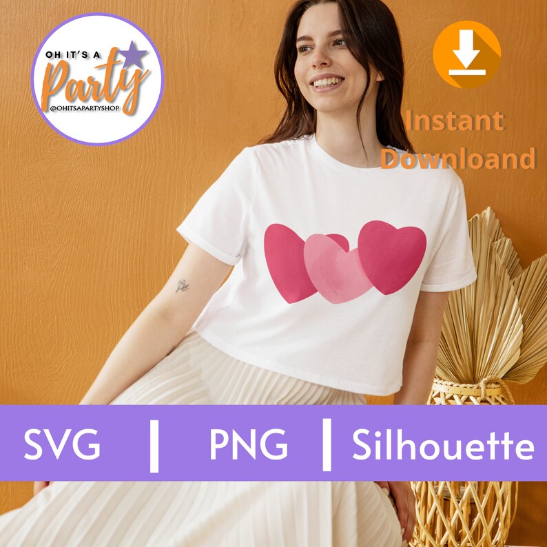 Heart SVG, Triple Heart SVG, Valentines Hearts PNG, Love Svg, Png, File ...