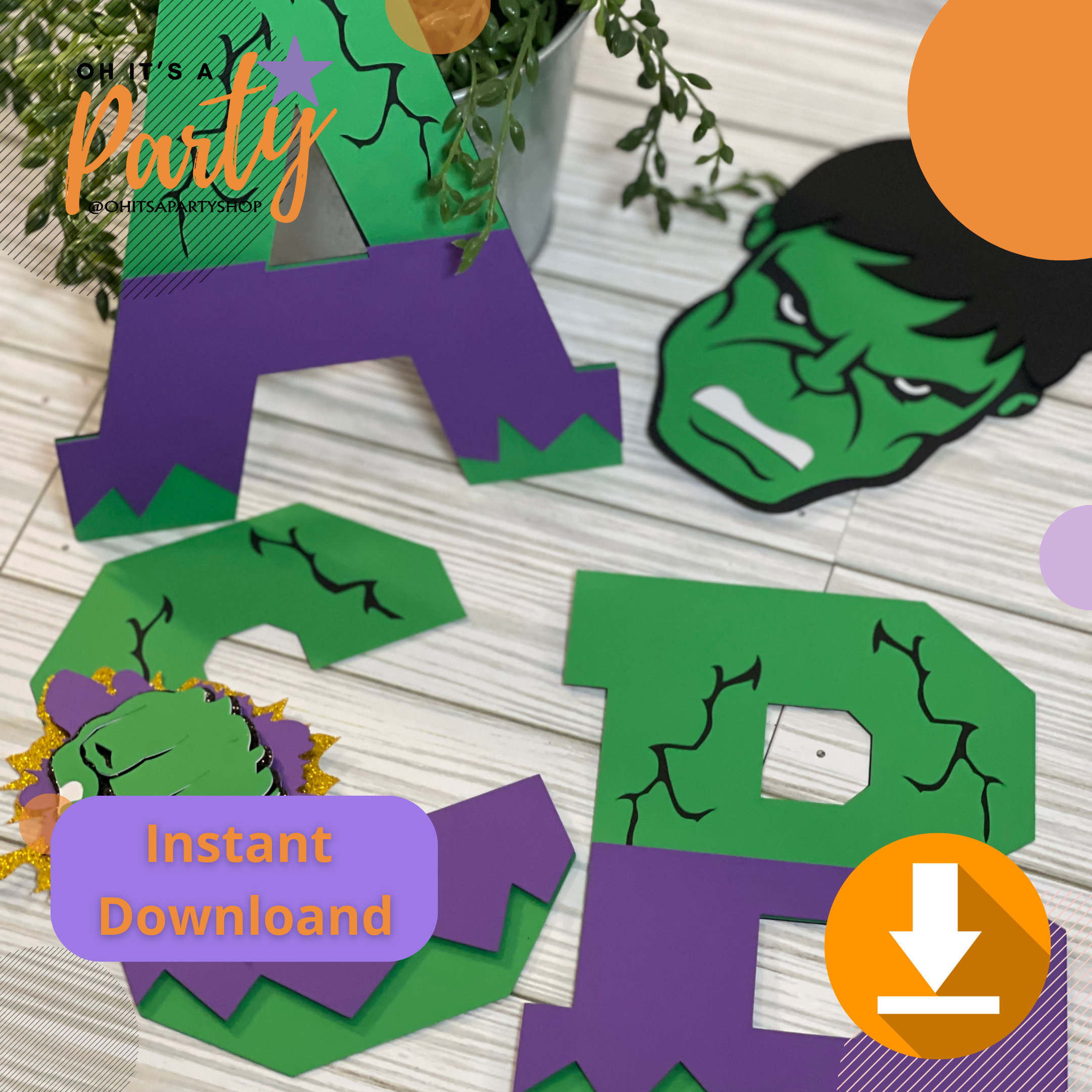Hulk Alphabet Layers for 3D Letters A to Z, Die Cut Template, SVG ...