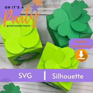 Shamrock Gift Box SVG Template: St Patrick's Day Paper Box (digital ...
