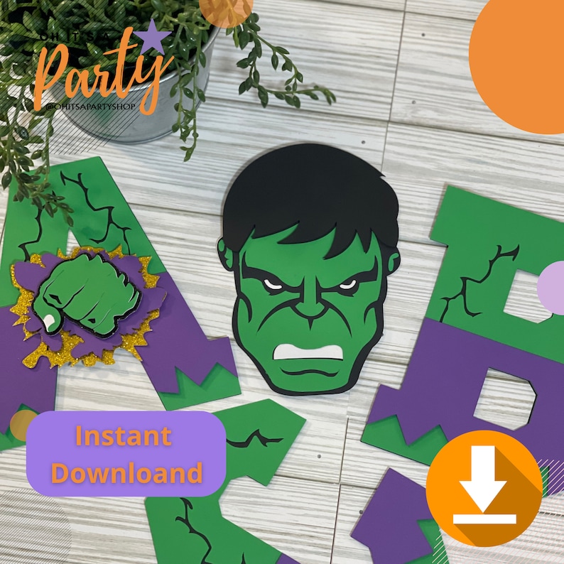 Hulk Alphabet SVG Layers: 3D Letters A-Z, Die Cut Template (digital ...