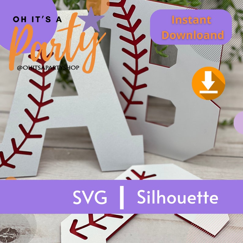 Baseball Layers for 3D Letters A to Z Die Cut Template SVG - Etsy