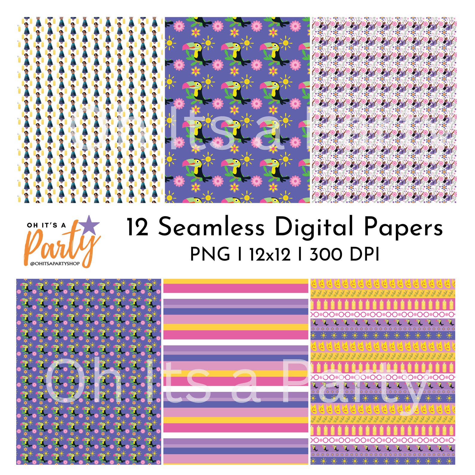 ENCANTO-PARTY! Papers Kit, 12 Paper in Png and Jpg 300dpi, Instant ...
