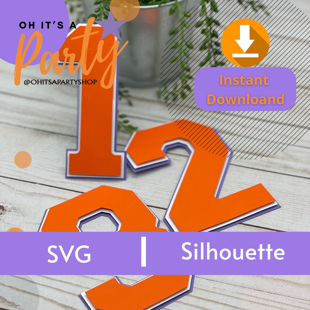3D Number Layers SVG: Die Cut Template for Cricut, Silhouette (digital ...