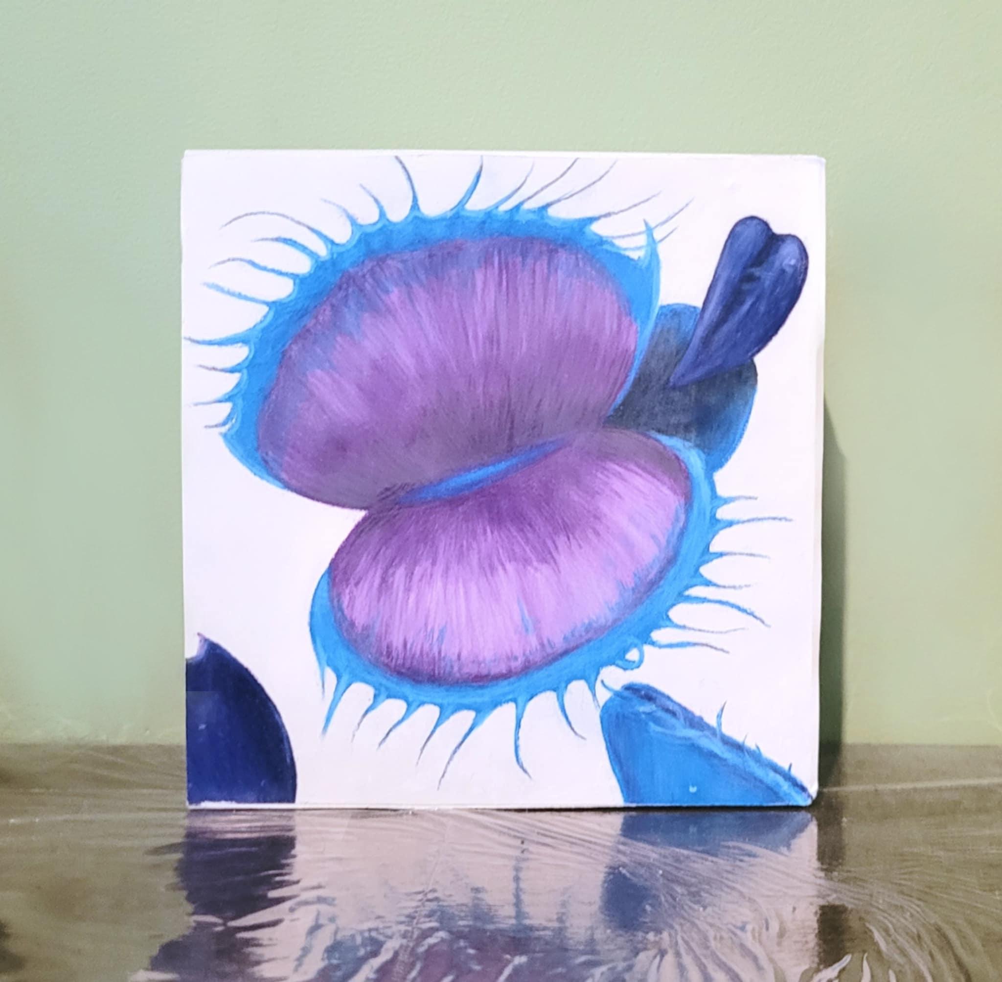 Original Blue Venus Flytrap Drawing - Prismacolor Traditional Artwork ...