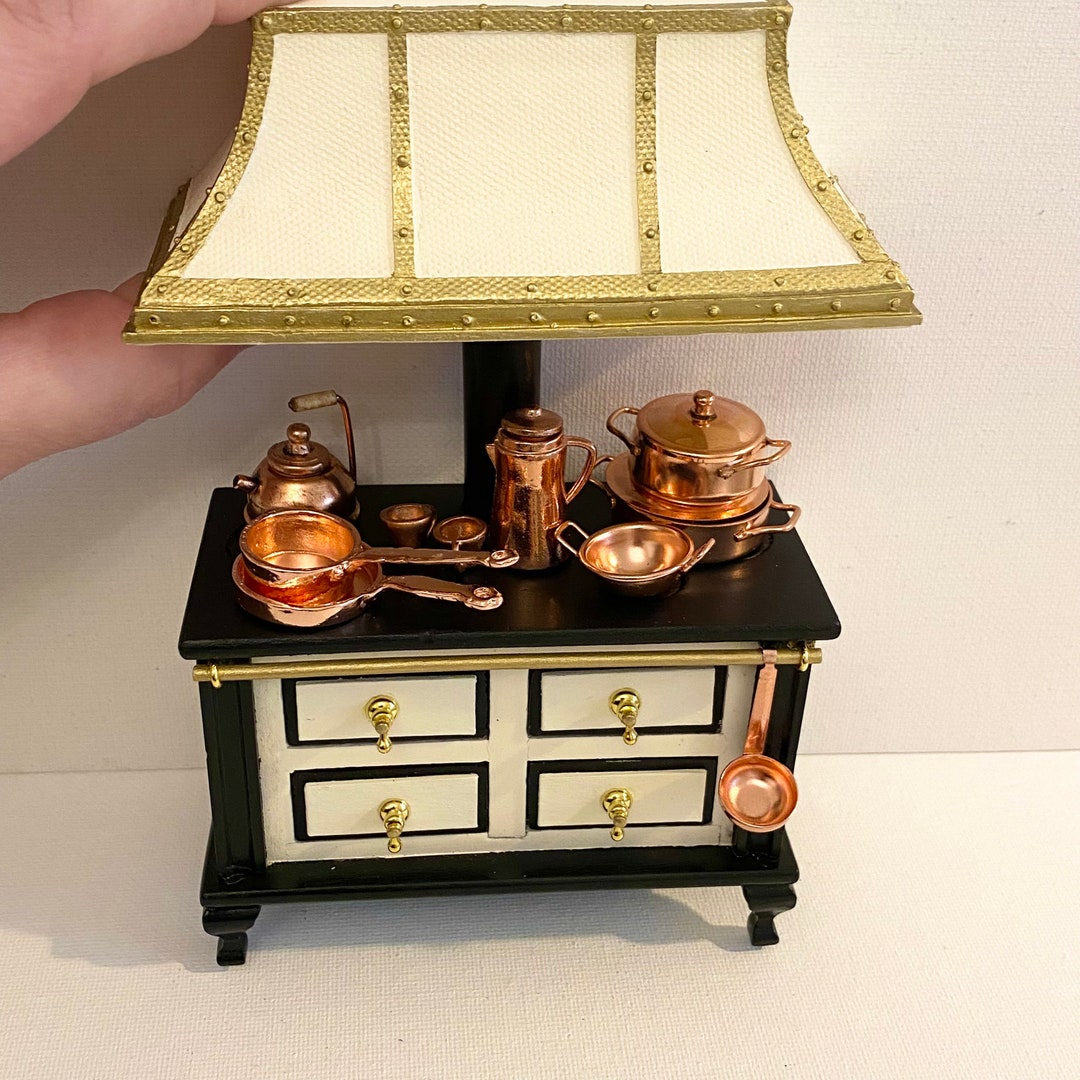 Set of Kitchen Stove With Hood 1-12 Scale, Dollhouse, 1-12 - Scale ...