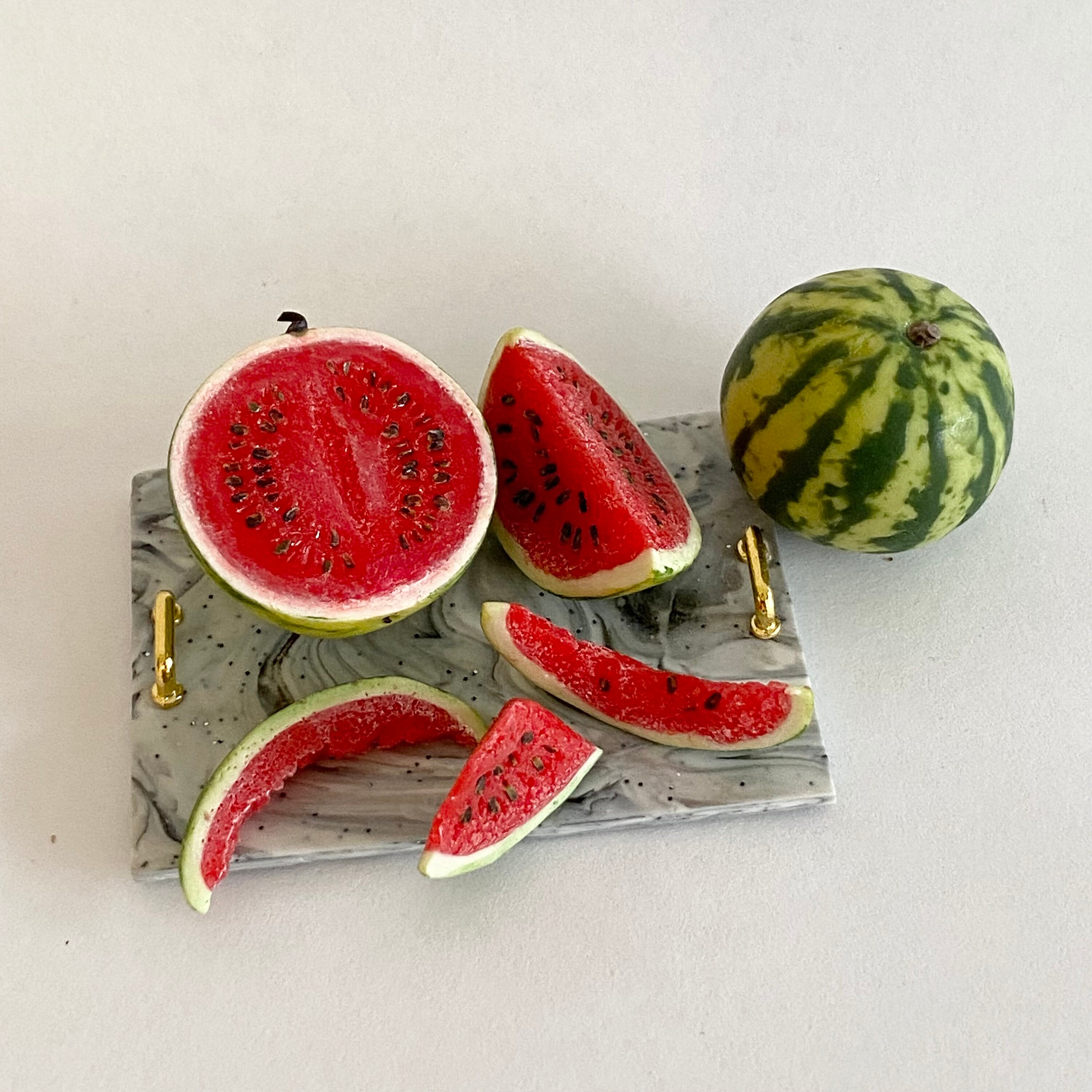 Set of Watermelon With a Tray 1-12 Scale, Dollhouse, 1-12 Scale ...