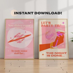 Pink Party Quote Poster Set | Merch and Gifts | Preppy Room Decor for ...