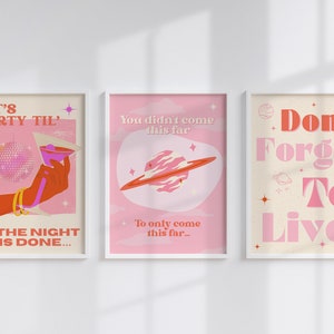 Pink Party Quote Poster Set | Merch and Gifts | Preppy Room Decor for ...