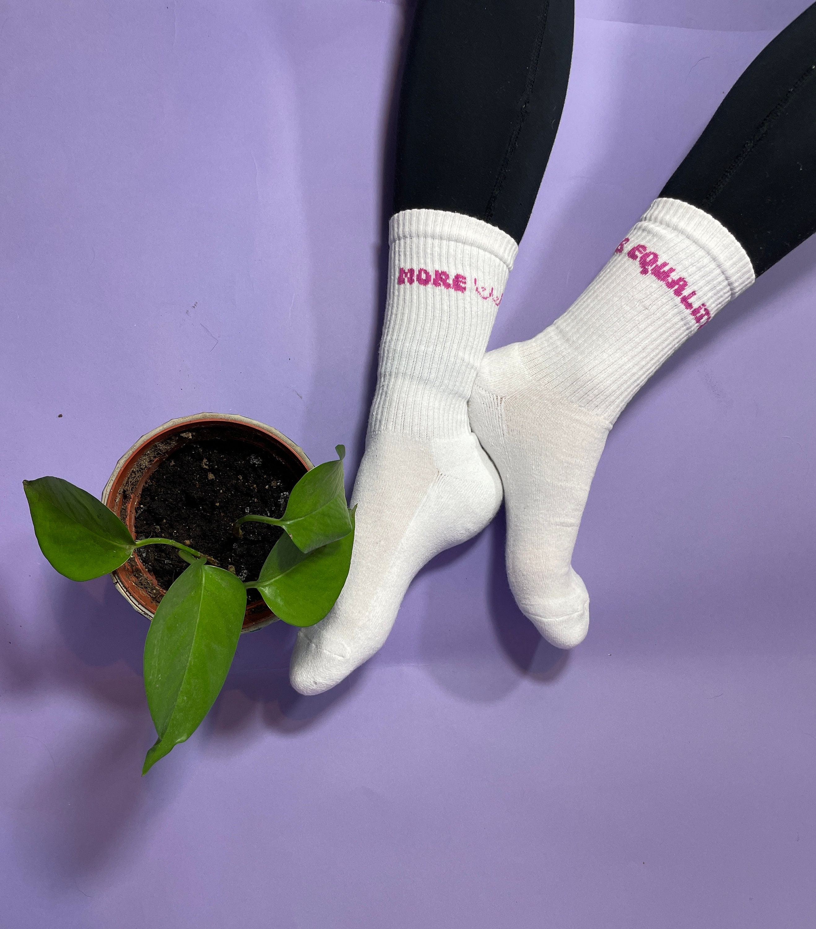 More B00bs & Equality Socks, White Socks With Statement, Recycled Cotton, Statement Socks, Funny ...