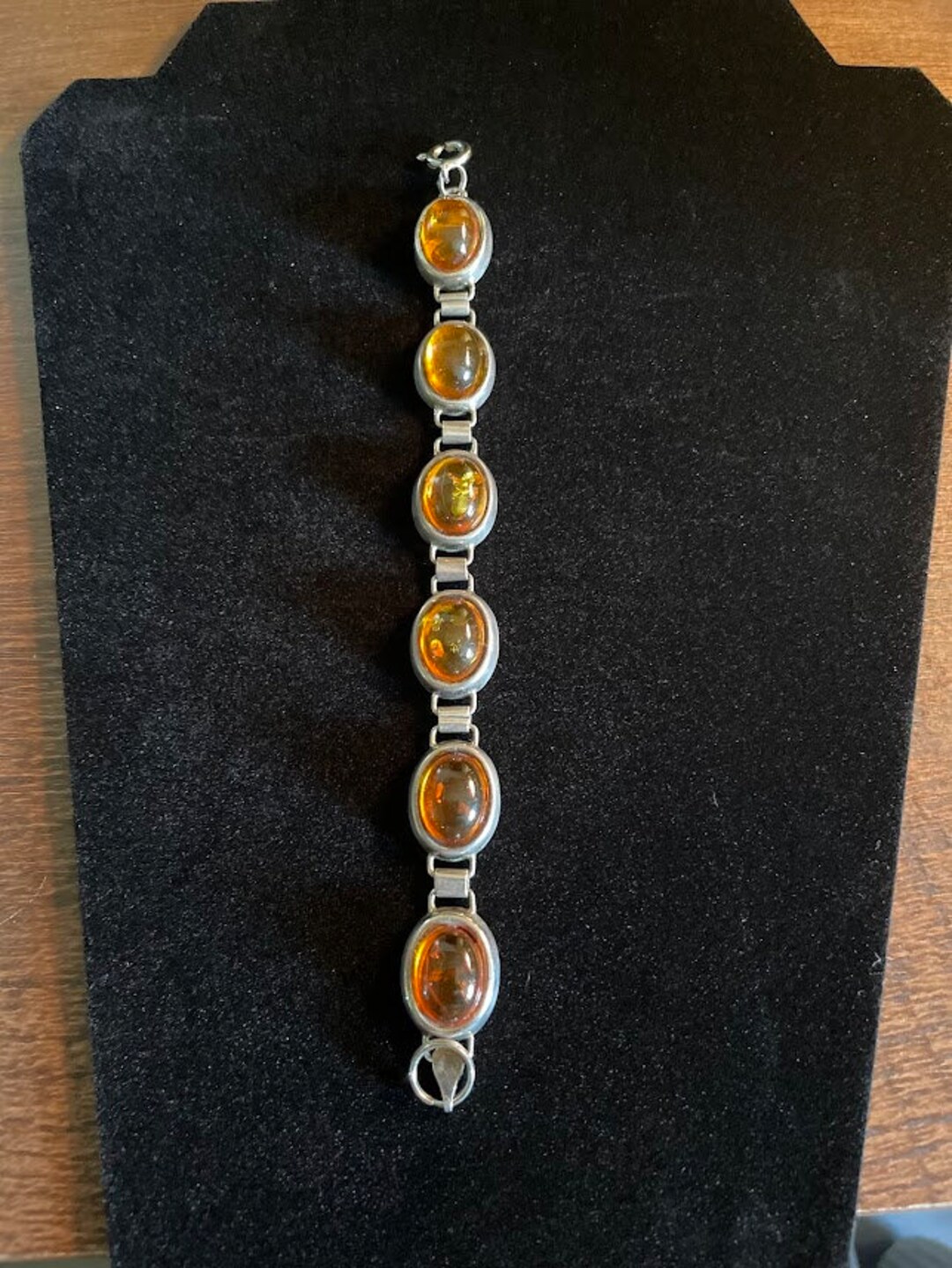 1960s Vintage Amber Bracelet in Sterling Silver - Etsy