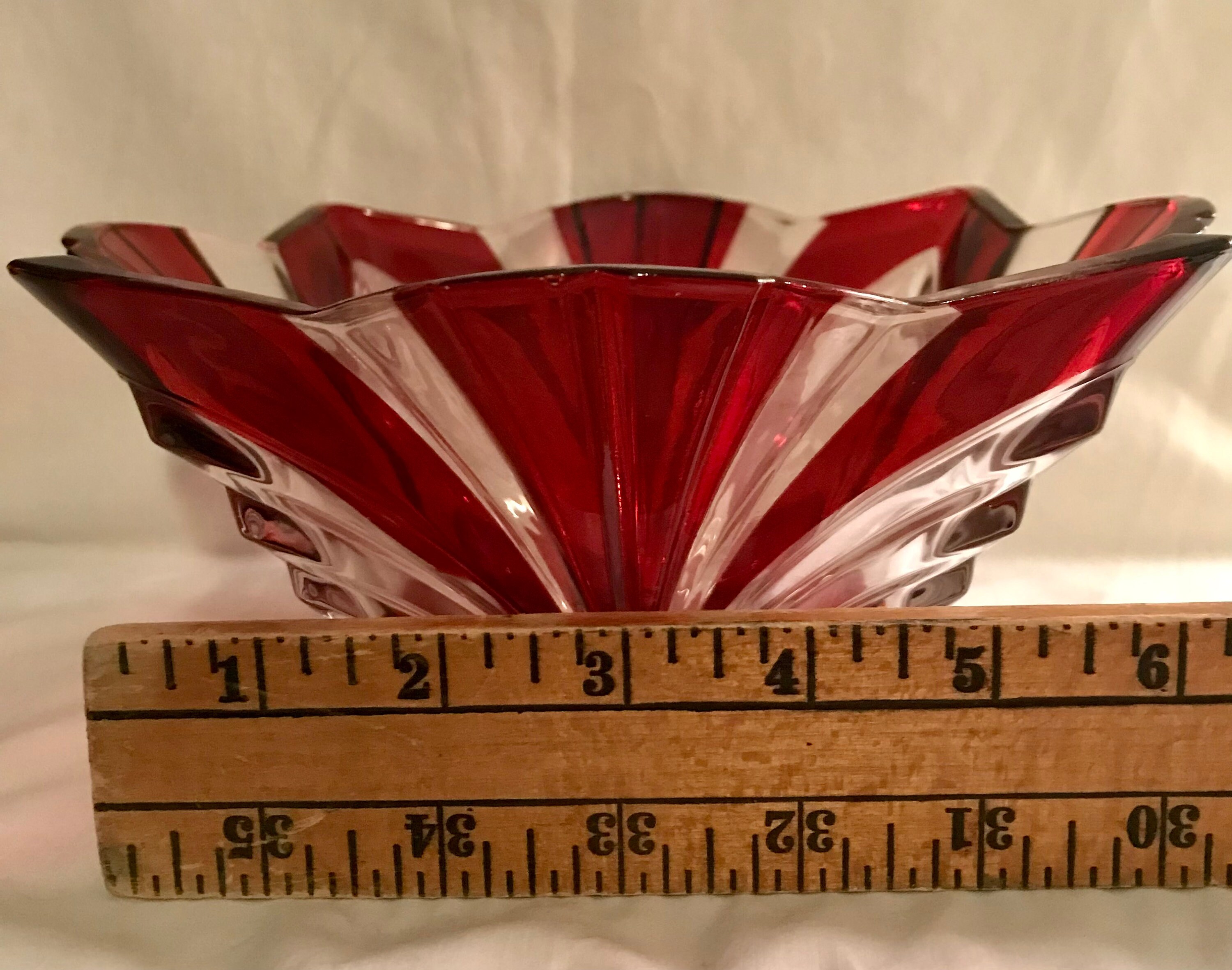 Large Ruby Red Aurora SOGA Made in Japan Pressed Glass Vintage - Etsy