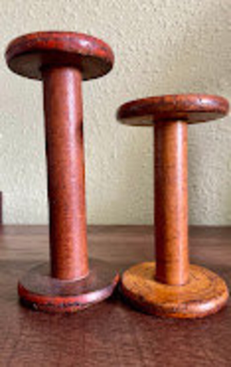 Vintage Wooden Textile Spools - Etsy
