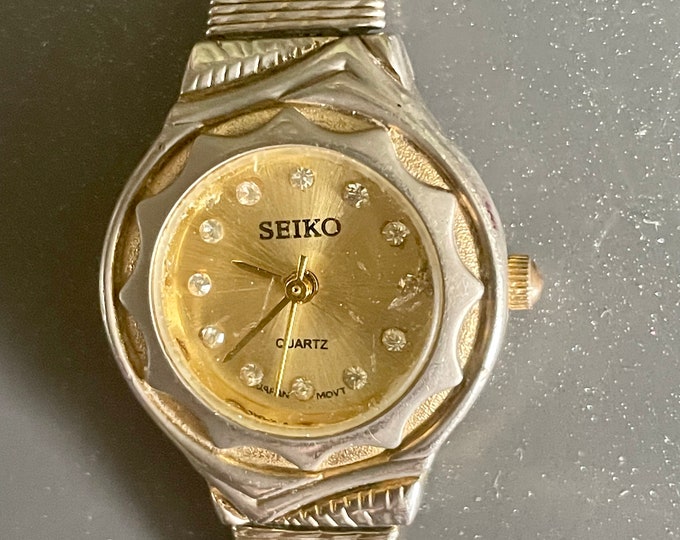 Vintage Seiko Quartz Ladies Watch With Rhinestones - Etsy