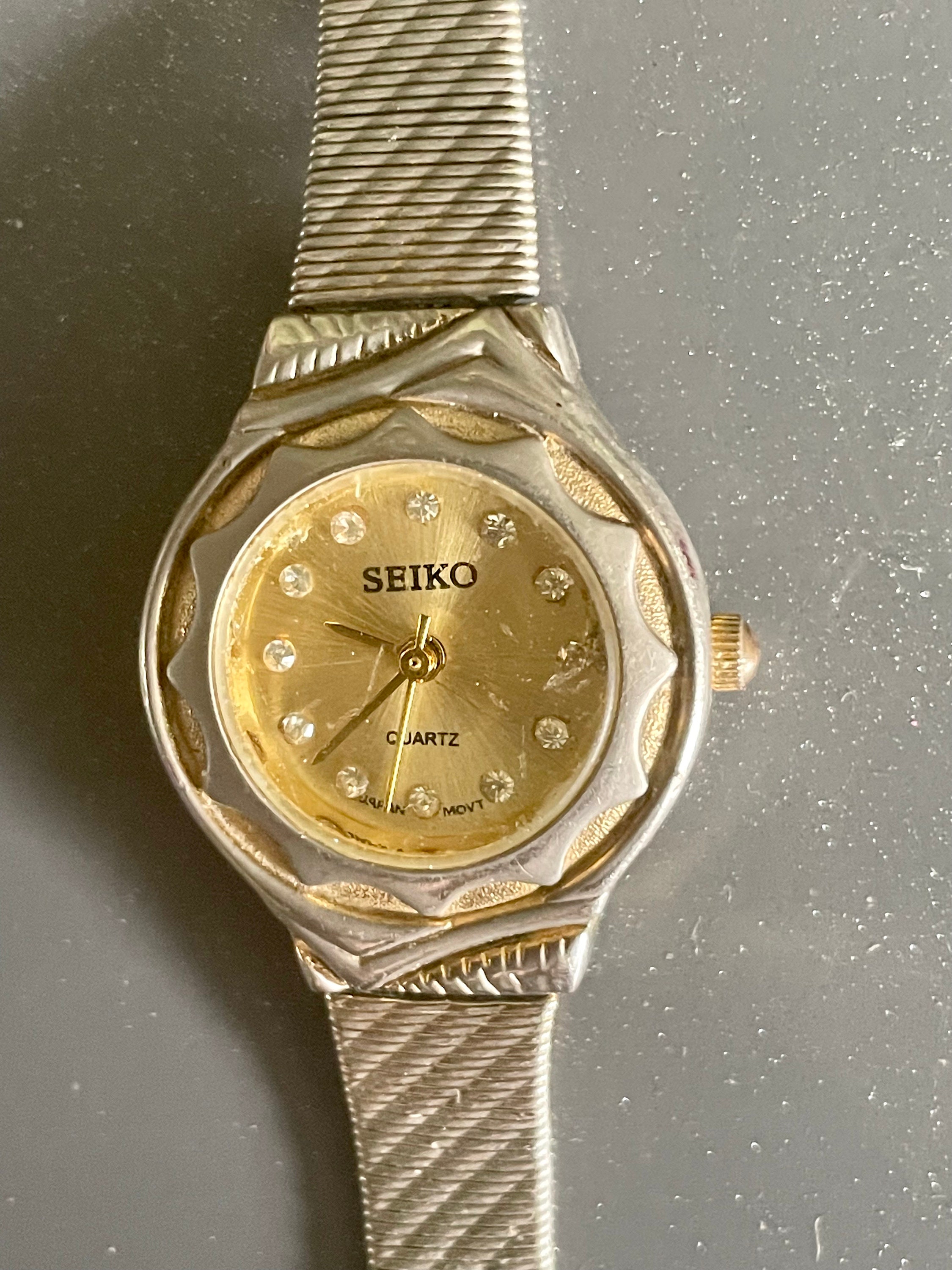 Vintage Seiko Quartz Ladies Watch With Rhinestones - Etsy