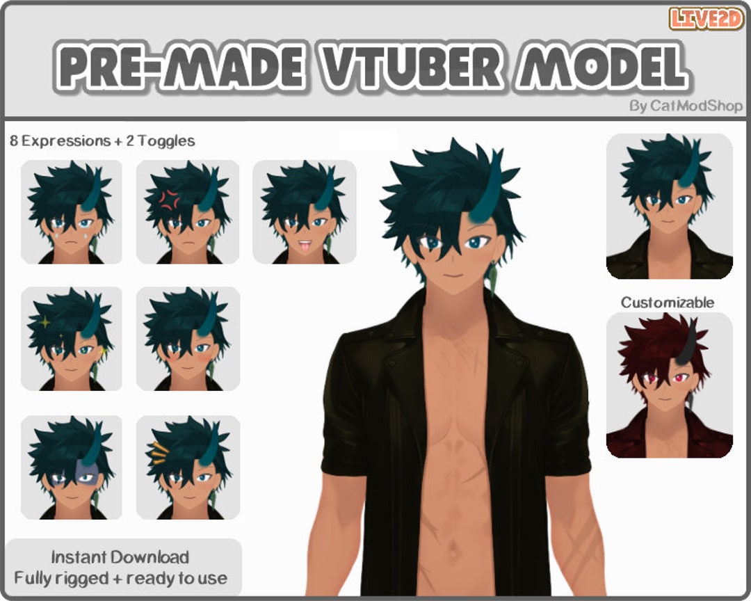 Premade Vtuber Live2d Oni Model Low Budget Rigged Ready to Use - Etsy