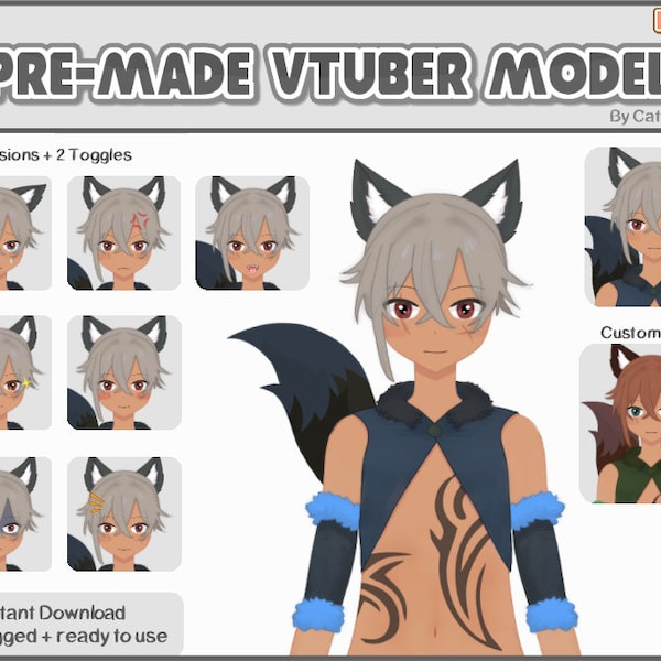 Wolf Vtuber Model - Etsy