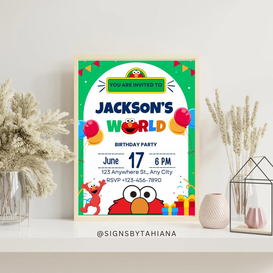 Elmo-inspired Birthday Invitation | Editable Canva Template | Digital ...