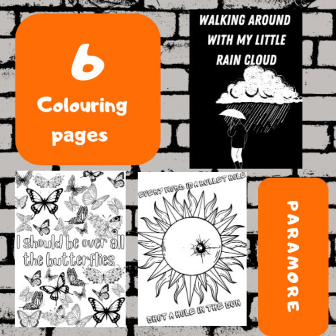 Fan Art Inspired by Colouring Pages Inspired by Paramore Songs 6 Pages ...