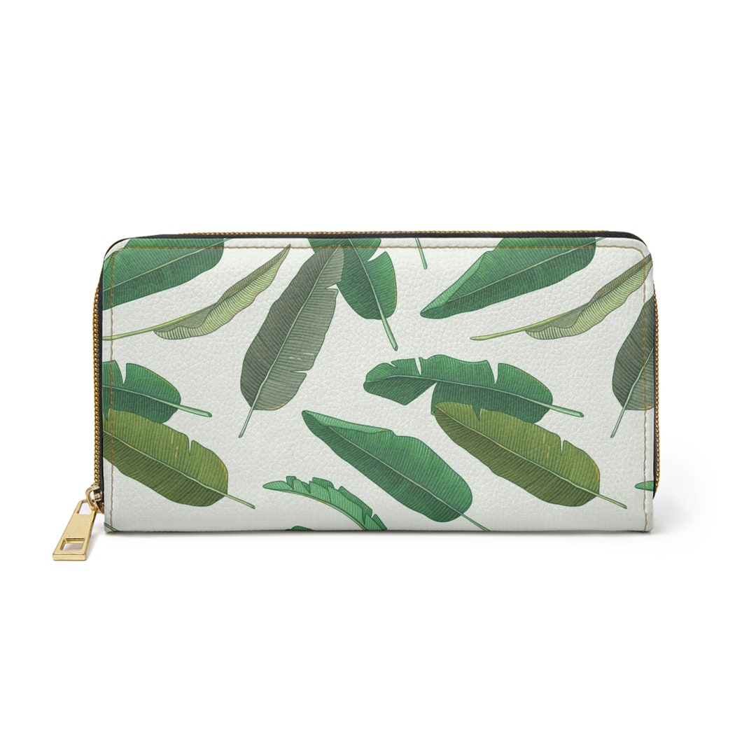 Stylish Banana Tree Leaves Zipper Wallet Natural Scale, Wallet Design ...