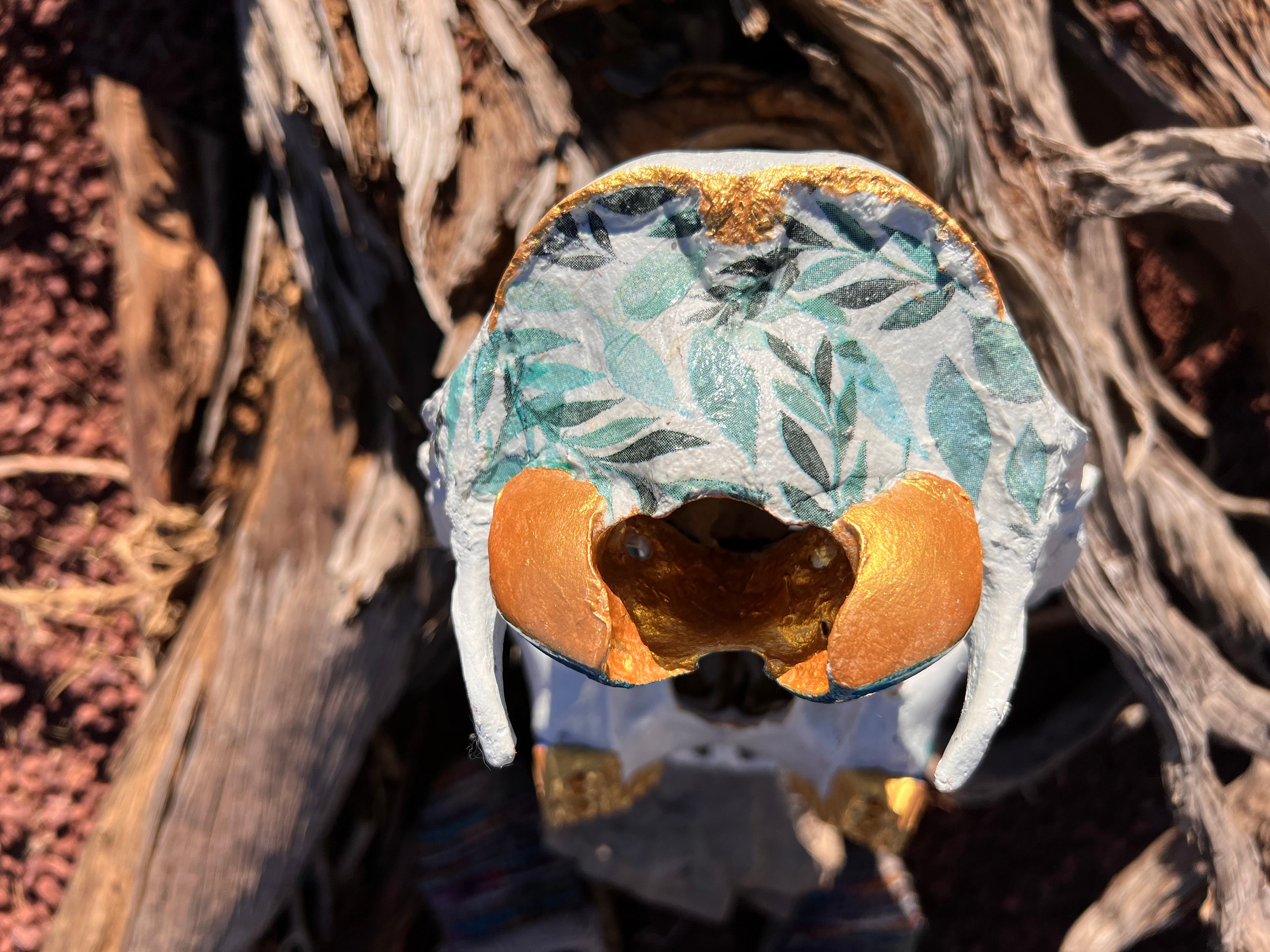 Hand Painted Decoupage Elk Skull - Etsy