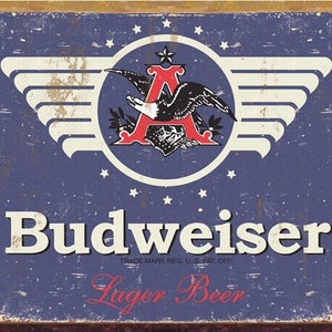 Retro Look Budweiser Tin Metal Signs - Etsy