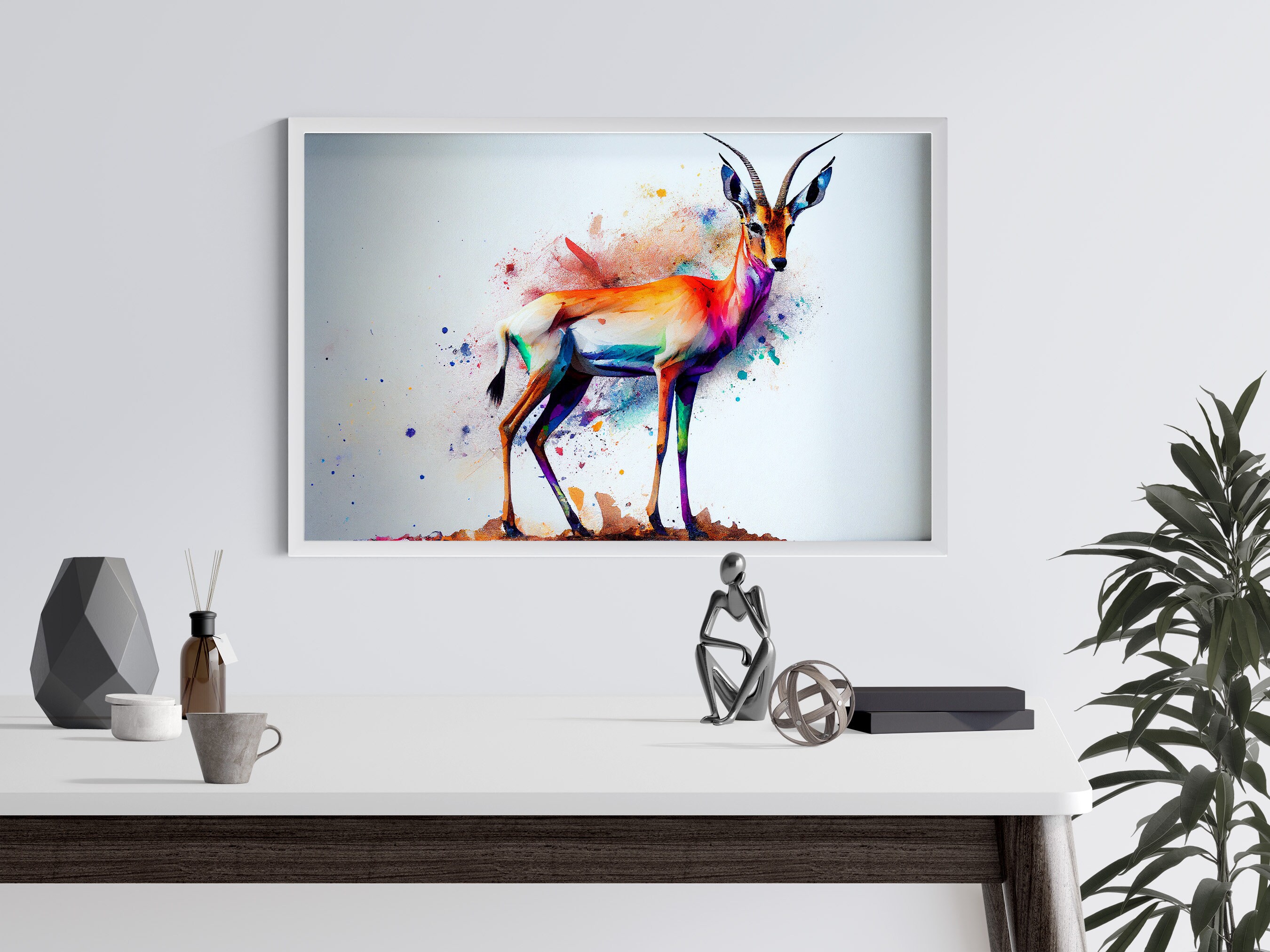 Colorful Springbok Watercolor Print Digital Download Art - Etsy