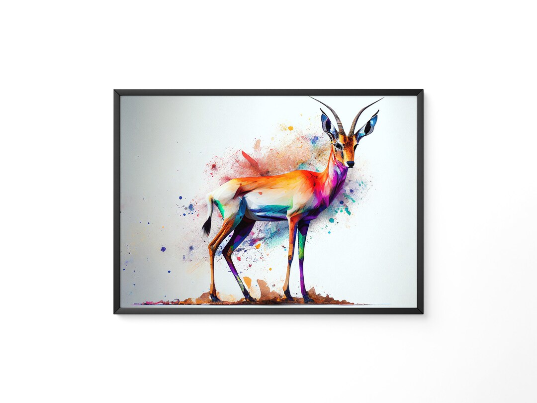 Colorful Springbok Watercolor Print Digital Download Art - Etsy