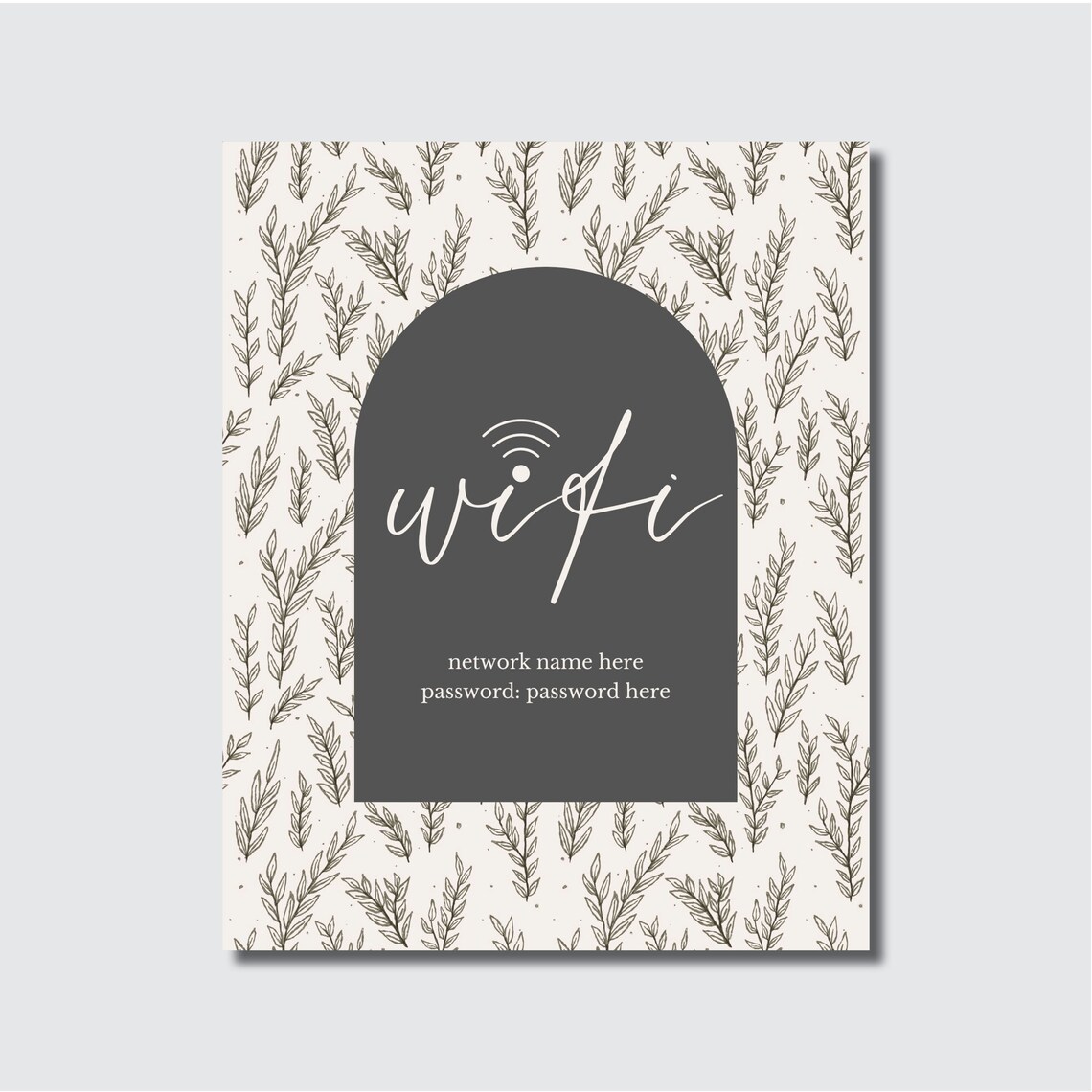 Modern Wifi Password Sign, Guest Room Decor (editable Template) - Etsy
