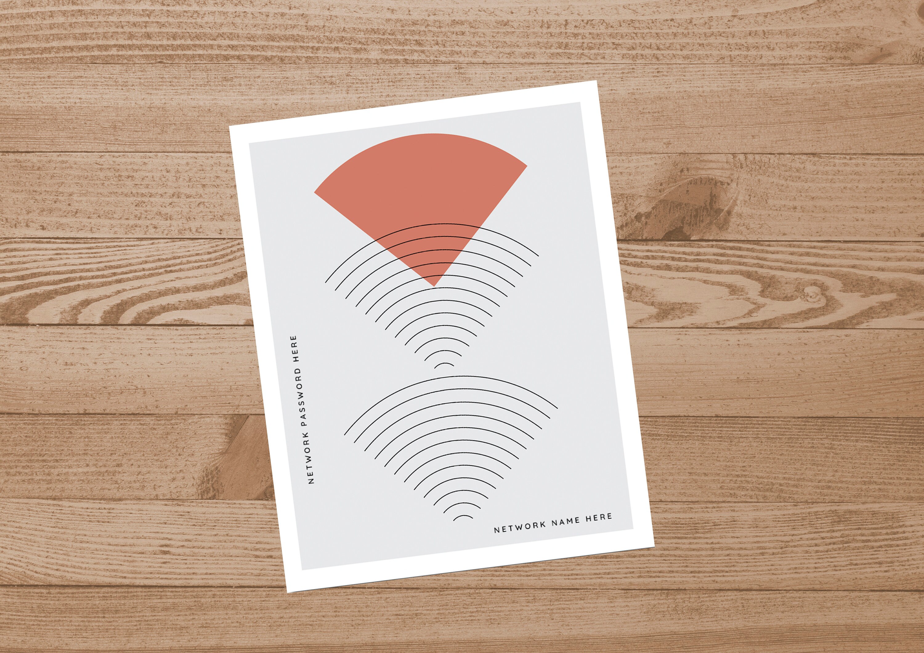 Coral Wifi Password Sign, Printable, Guest Room Sign, Editable Template ...