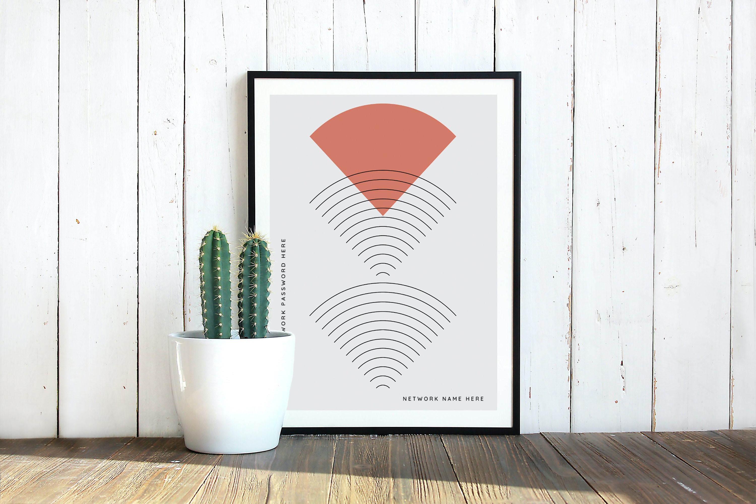 Coral Wifi Password Sign, Printable, Guest Room Sign, Editable Template ...