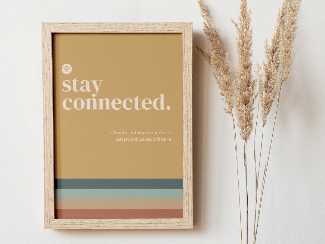 Gold Wifi Password Sign, Printable, Guest Room Sign, Editable Template ...