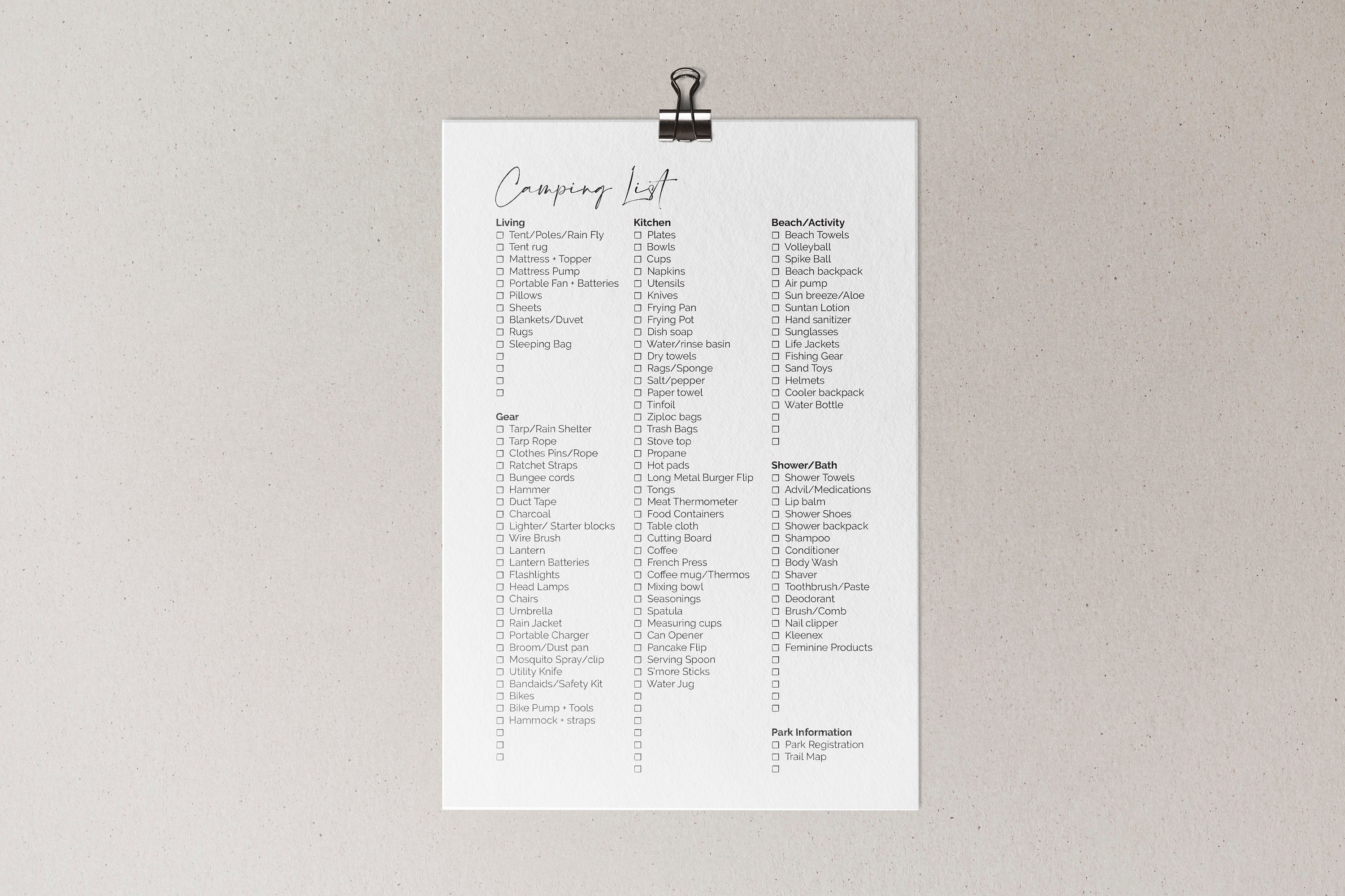 Camping Pack List Bundle - Printable - Etsy