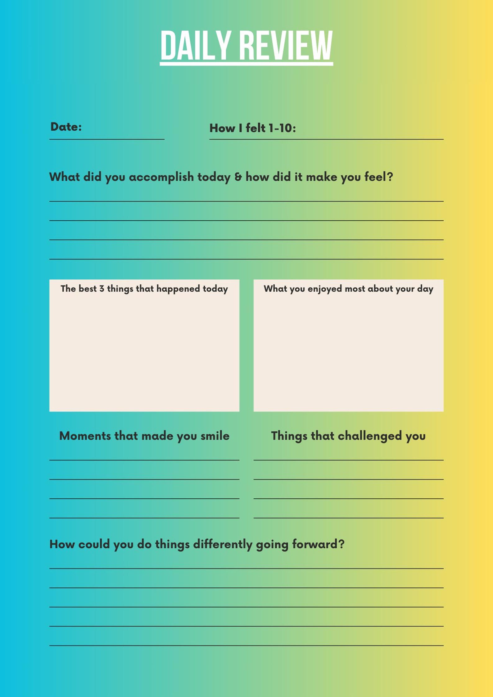 Daily Productivity Workbook - Etsy