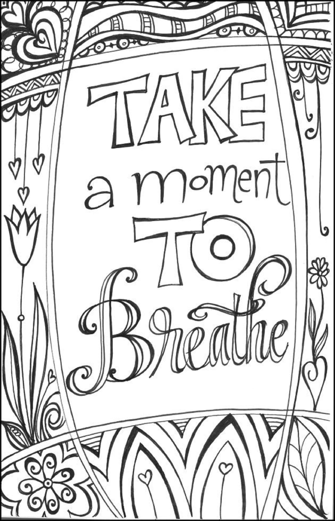Positive Affirmations Coloring Pages: Mindfulness, Gratitude (digital ...