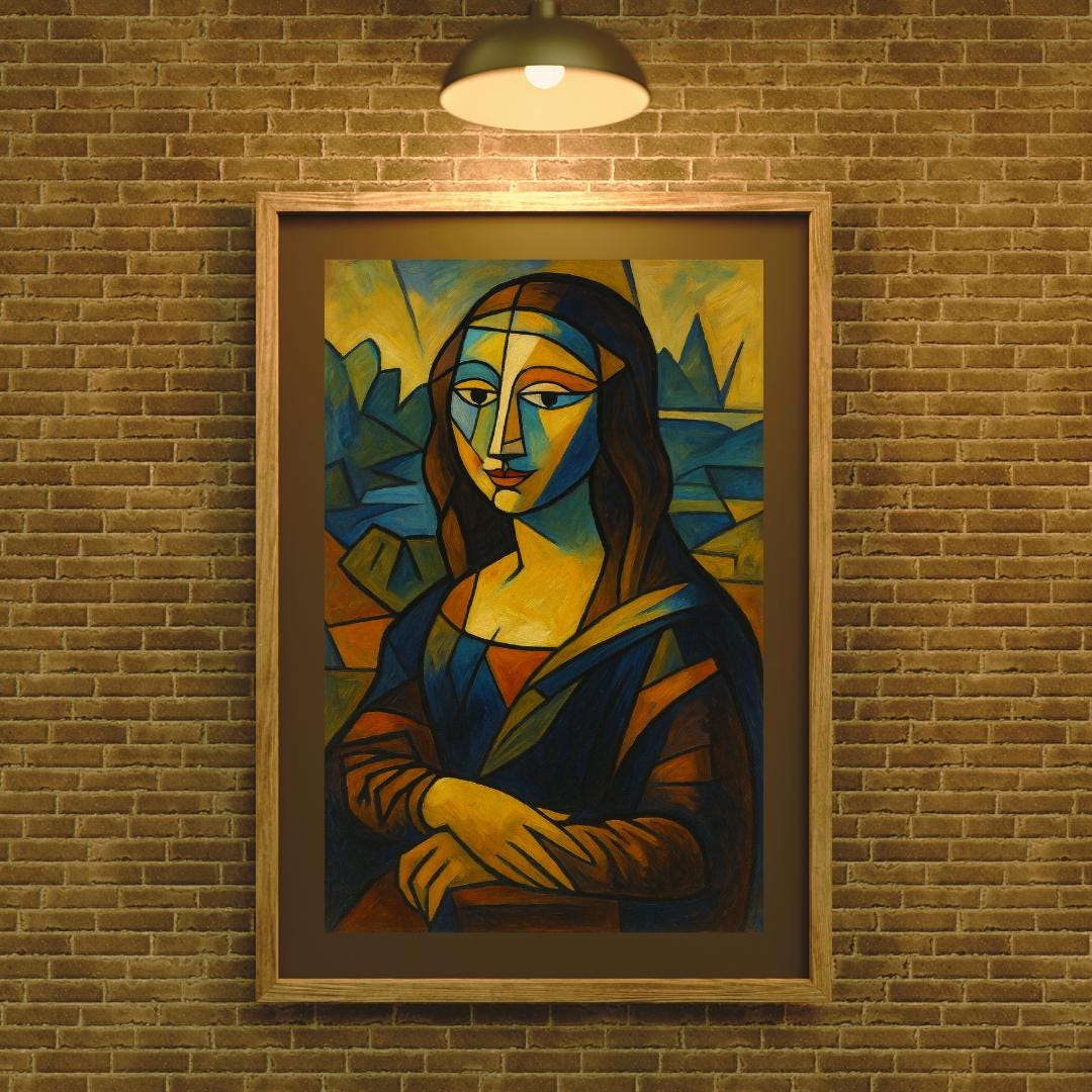 Mona Lisa Reimagined – Cubist Art Print, Picasso-inspired Abstract Wall ...