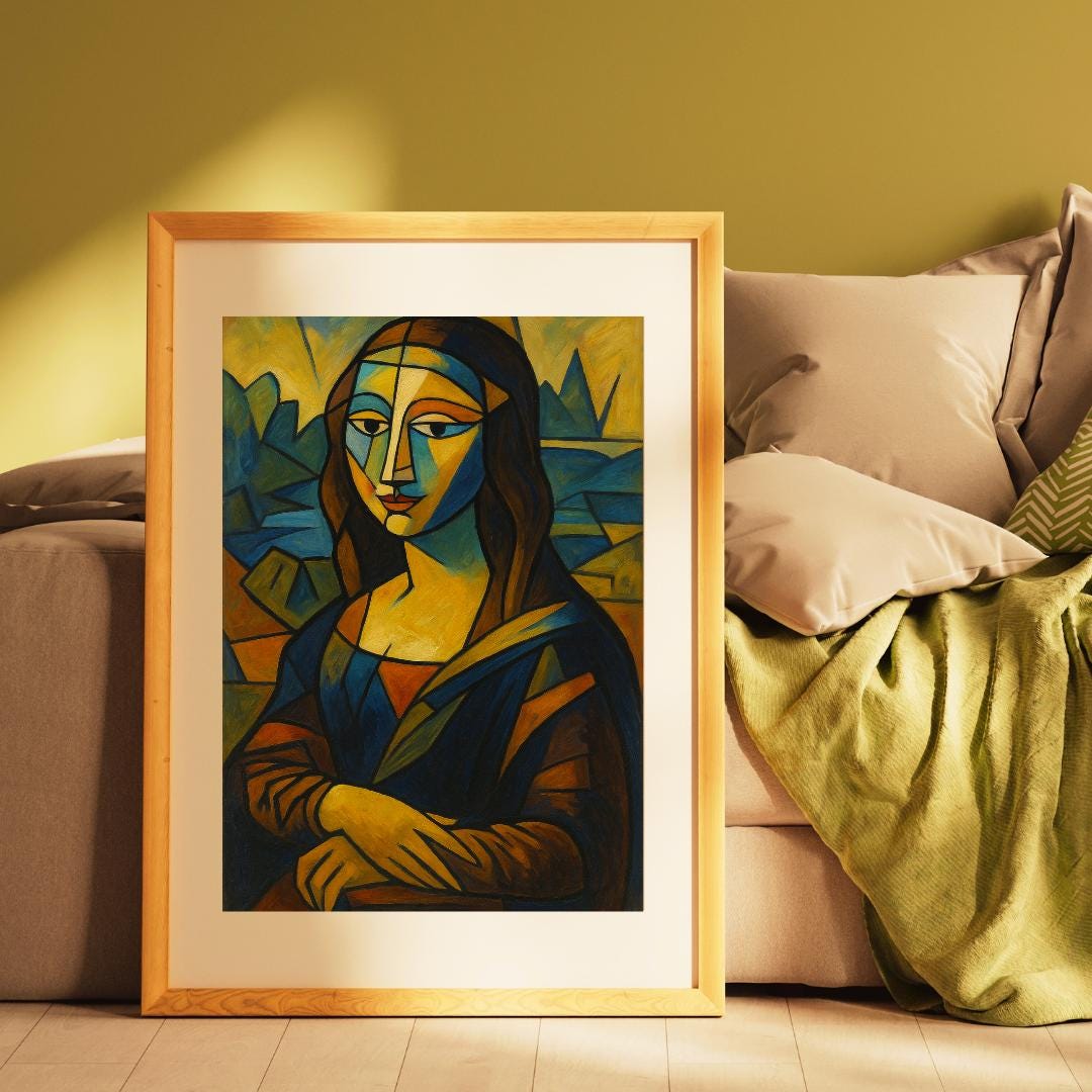 Mona Lisa Reimagined – Cubist Art Print, Picasso-inspired Abstract Wall ...