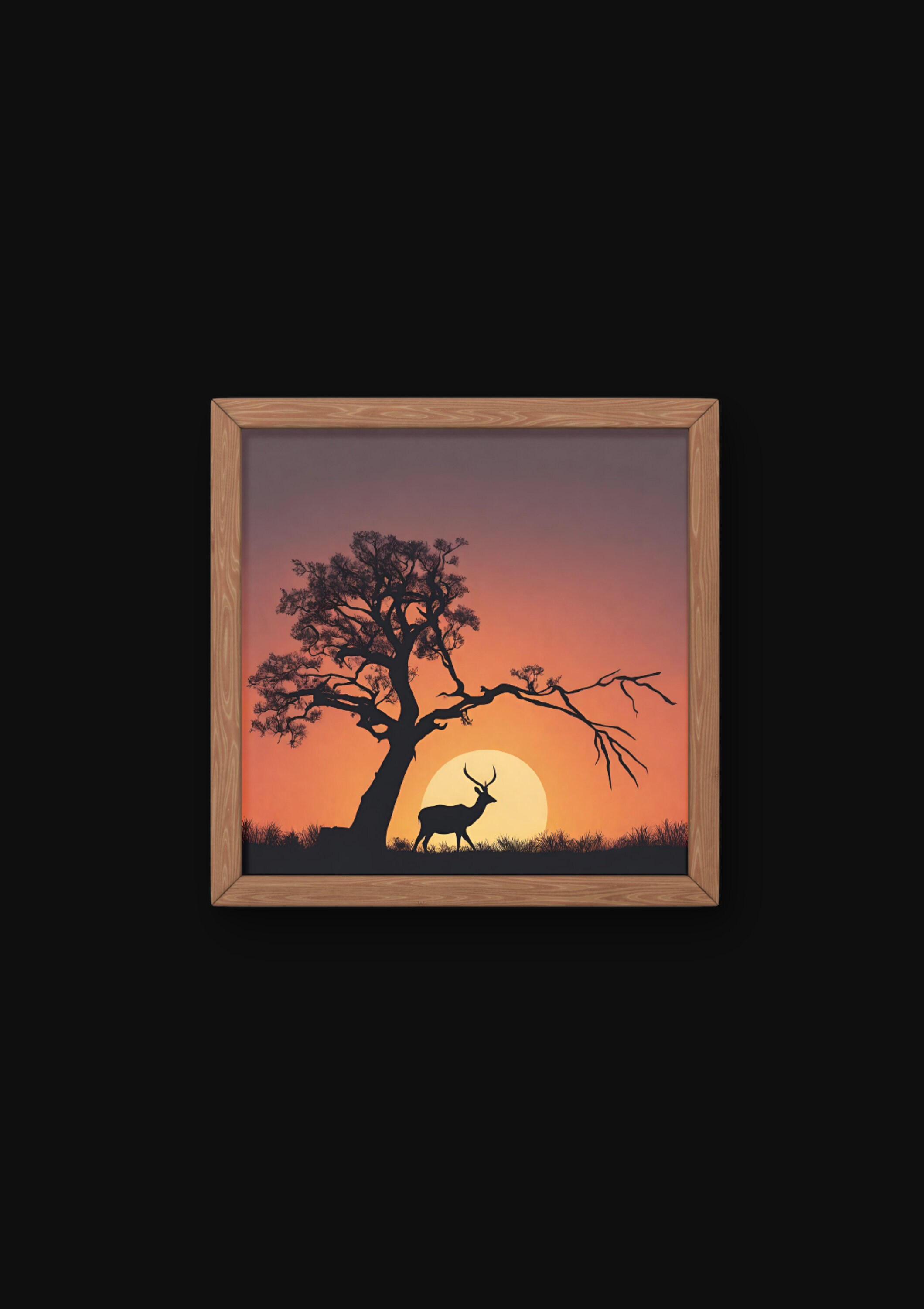 Jungle Animal Silhouettes Art Prints: Sunset Home Decor (digital ...