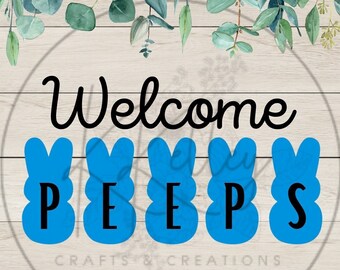 Happy Easter Peeps Svg, Easter Svg, Happy Easter Welcome Spring Sign ...