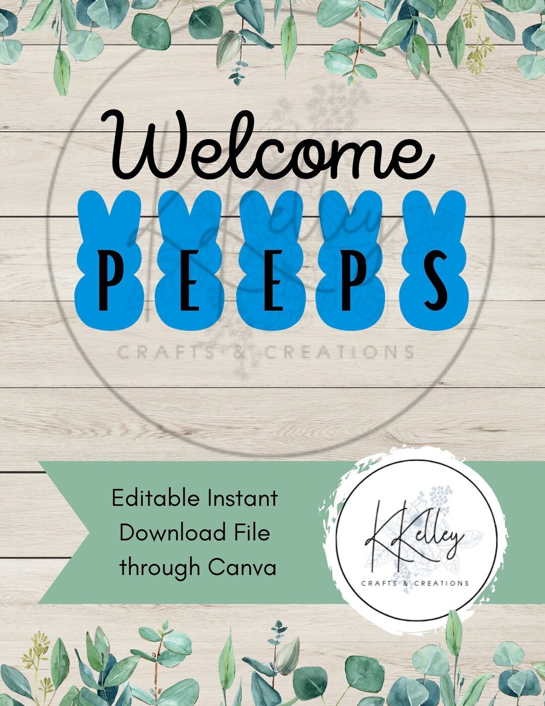 Editable Welcome Peeps Svg Easter Svg Happy Easter Welcome - Etsy