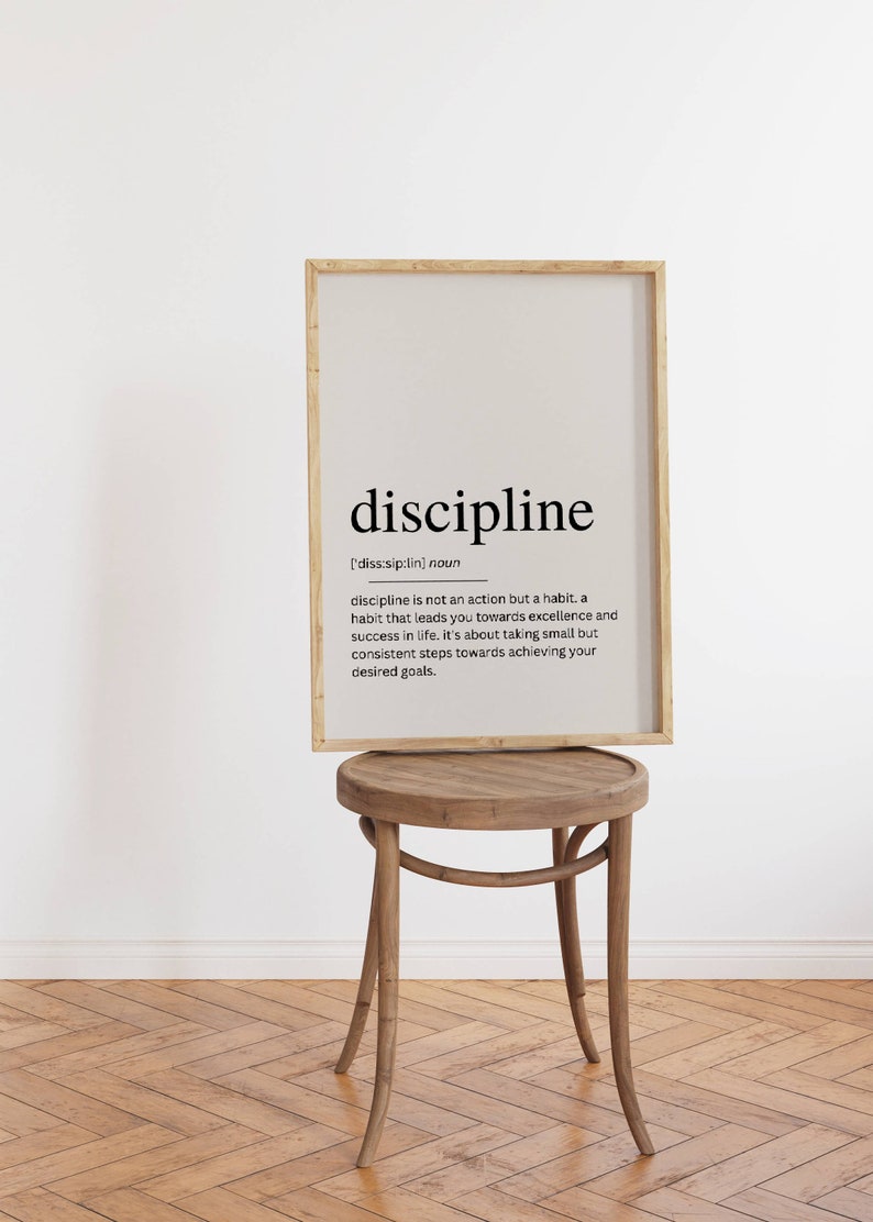 Discipline Definition Print Office Wall Art Office Decor Motivational ...