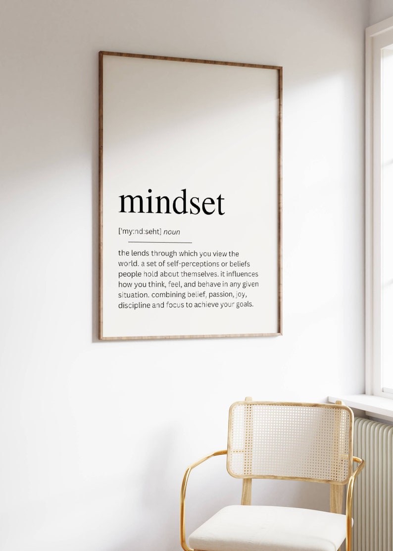 Mindset Definition Print Office Wall Art Office Decor - Etsy