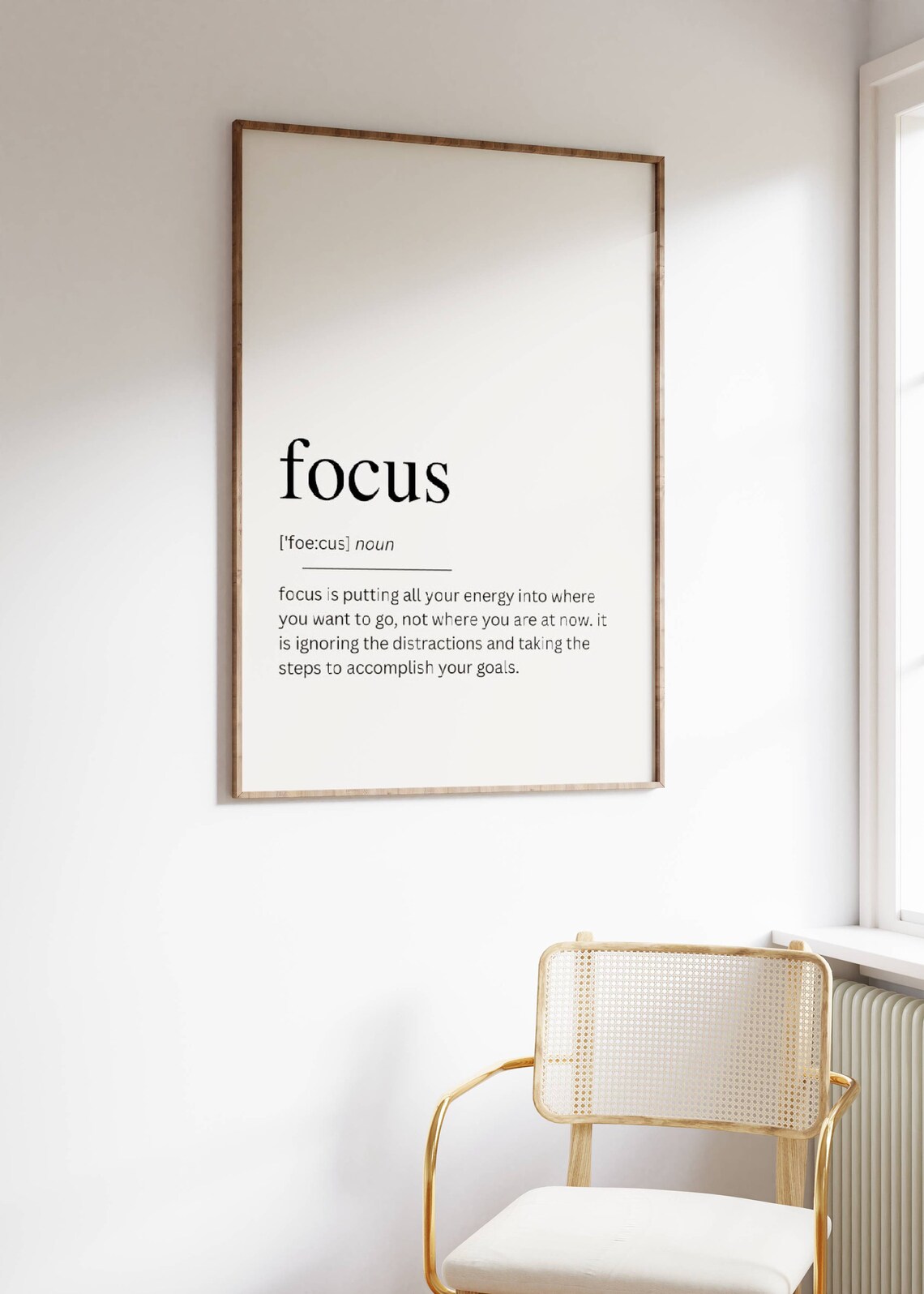 Focus Definition Print | Office Wall Art | Office Decor | Motivational ...